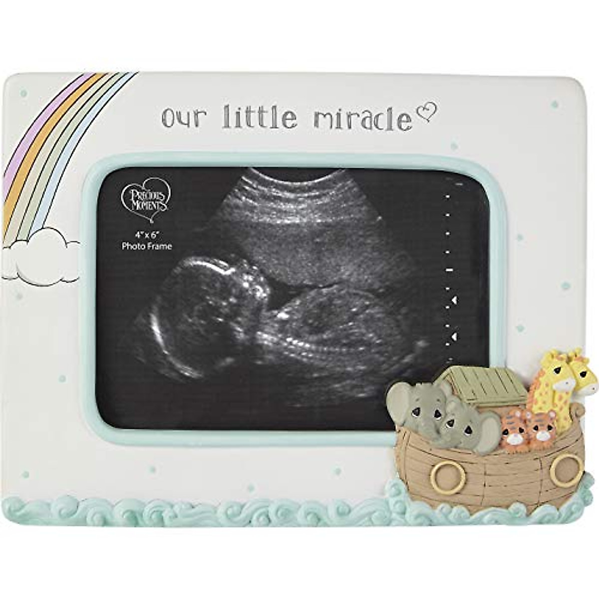 Precious Moments 202408 Our Little Miracle Noah’s Ark Resin Sonogram Photo Frame