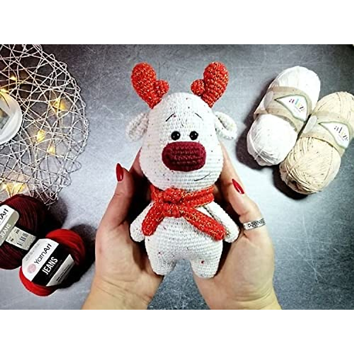 Yarnart Jeans Yarn, Amigurumi Cotton Yarn, Cotton Yarn Crocheting, Knitting Yarn, amigurumi Cotton Yarn, Turkish Yarn, 55% Cotton – 45% PAC (Poliacrylic) Color (1)