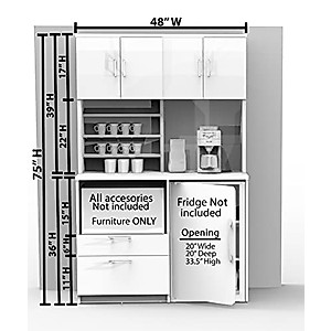 Breaktime Buffet Sideboard Kitchen Break Room Lunch Coffee Kitchenette Model 8035 2 pc Espresso – Factory Assembled (Furniture Items Purchase ONLY)