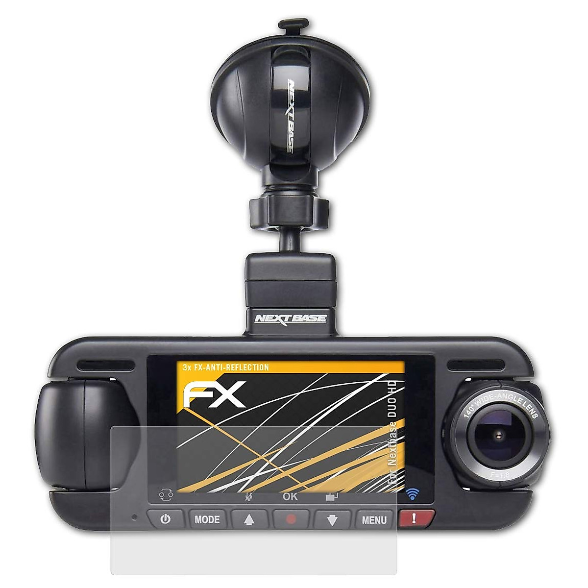 atFoliX Screen Protector compatible with Nextbase DUO HD Screen Protection Film, anti-reflective and shock-absorbing FX Protector Film (3X)