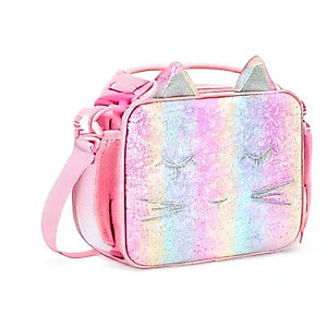 mibasies Cat Insulated Lunch Box for Girls Kids Rainbow Bag for School