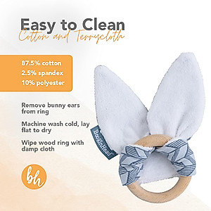 BooginHead Pacifier Clip and Natural Wood Baby Teether, Lemons