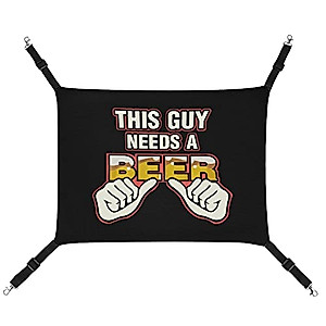 This Guy Needs A Beer Pet Hammock Comfortable Adjustable Hanging Bed for Small Animals Dogs Cats Hamster