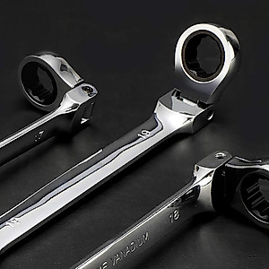 20mm Metric Flex-Head Ratchet Wrench,Box End Head 72-Tooth Ratcheting Combination Wrench Spanner
