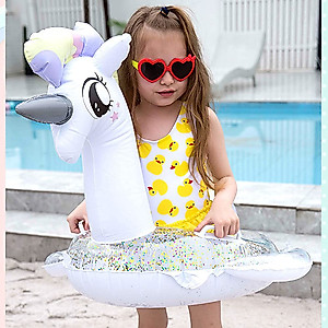 CICITOYWO Toddler Pool Floats, Kids Inflatable Float Raft with Handle, Water Swim Beach Floaties Toys Party Supplies, Baby Swimming Ring for 2-8 Years Old Kid