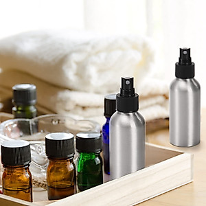 Youeon 12 Pack 4 Oz Fine Mist Spray Bottles, Aluminum Empty Spray Bottles, Reusable Bottles Small Spray Bottles for Travel, Cosmetic Perfume, Toner, Face Spray, Essential Oil Storage