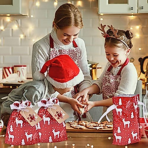 Christmas Gift Bags Assorted Sizes, 22pcs Drawstrings Christmas Bags For Gifts, Presents Wrapping Bags Favor Goody Bags Reusable Plastic Xmas Holiday Gift Bag Bulk Extra Large/Big/Medium/Small Size