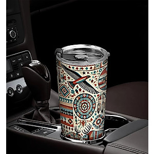 20oz Dreamcatcher Native American Tumbler, Native American Indian Gifts, Coffee Thermos for Women, Men, Stainless Steel Double Wall Vacuum Insulated Coffee Mug, Travel Cup with Lid