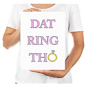 Andaz Press Funny Wedding Jumbo Card, Dat Ring Tho 8.5 x 11 inch Blank Congratulations Greeting Card with Envelope, Humour, Rude Card for Newlyweds, Bride and Groom, Engagement Party Card, 1-Pack