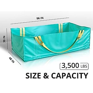 Skywin Dumpster Bag, 2 Pack Foldable and Reusable Trash Bag for Waste Management, Multiple Times Use During Renovations Tear Resistant and Can Hold Up to 3,500 lbs (Green)