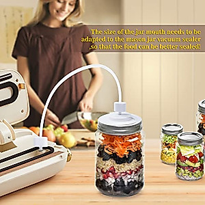 Jar Vacuum Sealer and Accessory Hose Kit Compatible with Foodsaver Vacuum Sealer, Vacuum Sealer for Jars Attachment Vacuum Sealer for Wide Mouth & Regular Mouth Jars