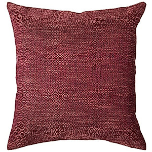 Violet Linen Chenille Diamond Weave Pattern, Faux Linen Polyester Fabric, Waterproof for Indoor and outdoor use, Burgundy, 18 Inch x 18 Inch, Square, Decorative Accent Throw Pillow