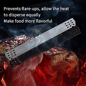 Rejekar Flame Tamer and Burner Tube Parts for Nexgrill 5 Bunrer 720-0888 720-0888N 720-0882A 4 Burner 720-0830H, Porcelain Steel Heat Plate Shield for Nexgrill Gas Grill Parts 5 Burner