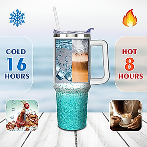 thmasamwr 40oz Teacher Tumbler with Handle, Stainless Steel Teacher Water Bottle Cup, Teacher's Travel Coffee Mug, Thanksgiving,Christmas,Graduation Gifts for Teachers