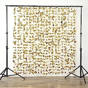 Efavormart 6 ft x 6 ft Flower Garland Backdrop Curtain for Wedding Birthday Party Banquet Event Decoration - Gold