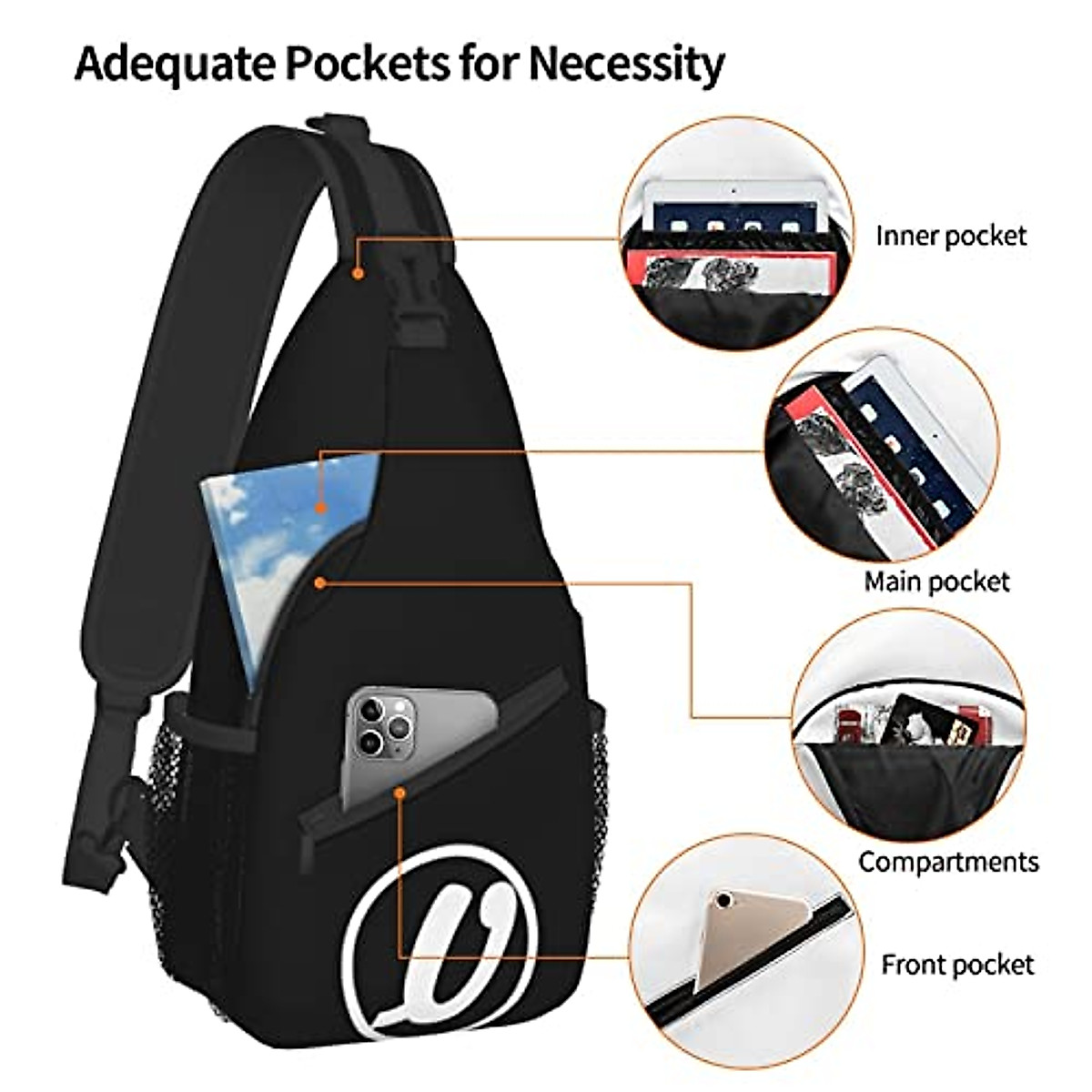 Exgunly Custom Sling Bags Shoulder Backpack Waterproof Travel Hiking Crossbody Bag Mini Fashion Chest Package For Men Women