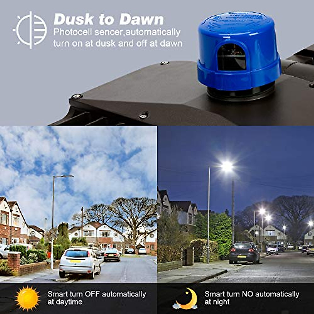 LEDMO 300W LED Parking Lot Light 36000LM 5000K Adjustable Slip Fit Mount Security Light with Dusk-to-Dawn Photocell IP65 Waterproof LED Stadium Flood Light for Garage, Yard, Street 2 Pack