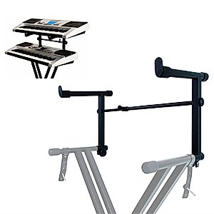 WEEGEEKS Universal Second Tier Stand for Electronic Piano Keyboard Stand Rack Holder Adjustable Height and Width Music Instrument Accessories