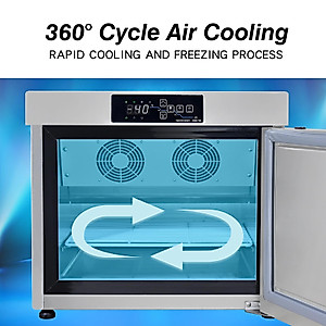 Kolice Commercial Blast Chiller & Freezer, Chest Freezer, Restaurant/Laboratory Blast Freezer, Freezer Cabinets for ice cream, seafood, desserts, meat, dumpling etc. Lowest Temp. -31°F(-35°C), 32L