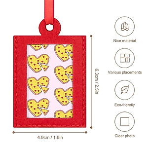 Lovingly Shaped Pizza Christmas Photo Ornament Frame Red Picture Frame for Xmas Tree Hanging Decoration