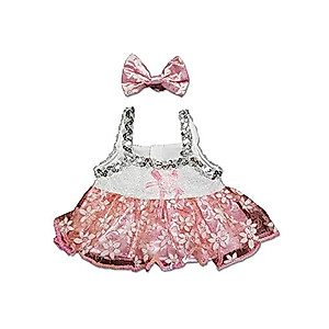 Pink Passion Hearts Dress Outfit Teddy Bear Clothes Fits Most 14" - 18" Build-a-bear and Make Your Own Stuffed Animals