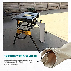 LANMU Table Saw Dust Collector Bag Compatible with Bosch/Dewalt/Ryobi/Craftsman/RIGID/Delta/Porter Cable/Makita/Metabo/Kobalt/Skilsaw 10" Tablesaws with 2.5" Dust Port