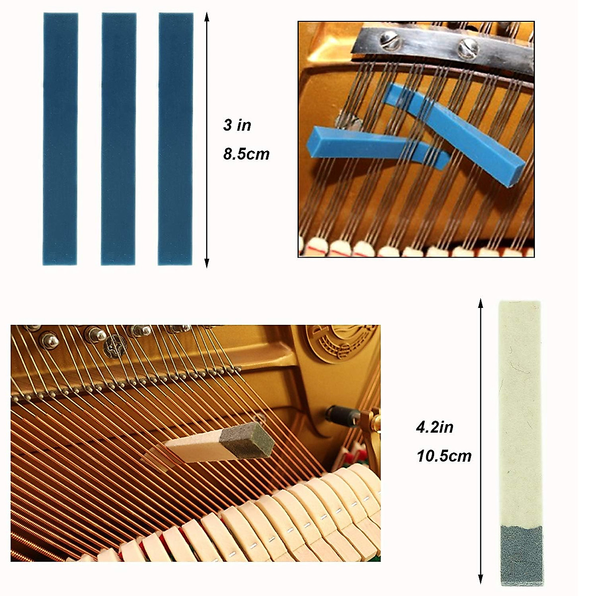 Ecloud Shop Piano Tuning Kit 16pcs Tuning Tool Set Professional Tuning Wrench Hammer Mute Tweezers Fork Screwdriver Belt Clip for Beginners and Professionals