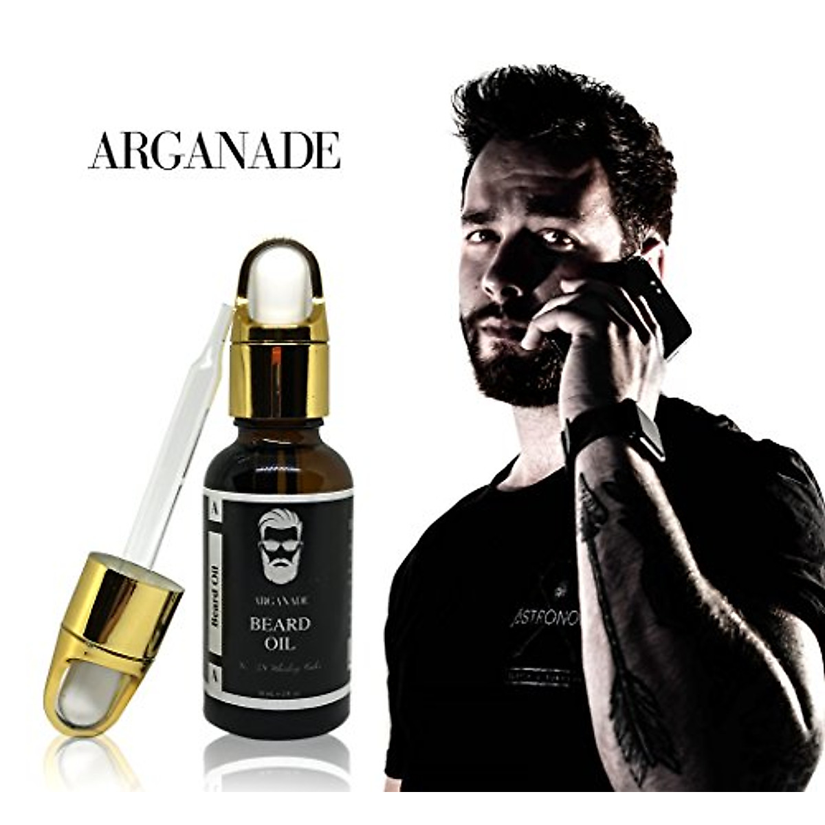 Arganade Premium Beard Oil - Leave-in Conditioner & Softener - Beard Growth Stimulating Oil (Bay Rum)