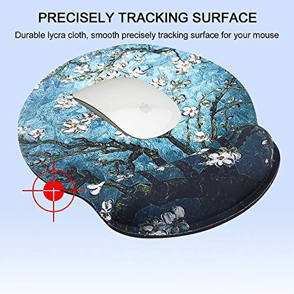 Mouse Pads for Computers Van Gogh Ergonomic Memory Foam Nonslip Wrist Support-Lightweight Rest Mousepad for Office,Gaming,Computer, Laptop & Mac,Pain Relief,at Home Or Work
