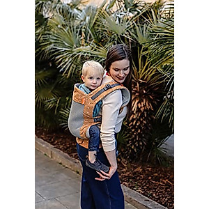 Beco Toddler Carrier with Extra Wide Seat - Toddler Carrying Backpack Style and Front-Carry - Lightweight & Breathable Child Carrier - Toddler Sling Carrier 20-60 lbs (Cool Brick Heart)