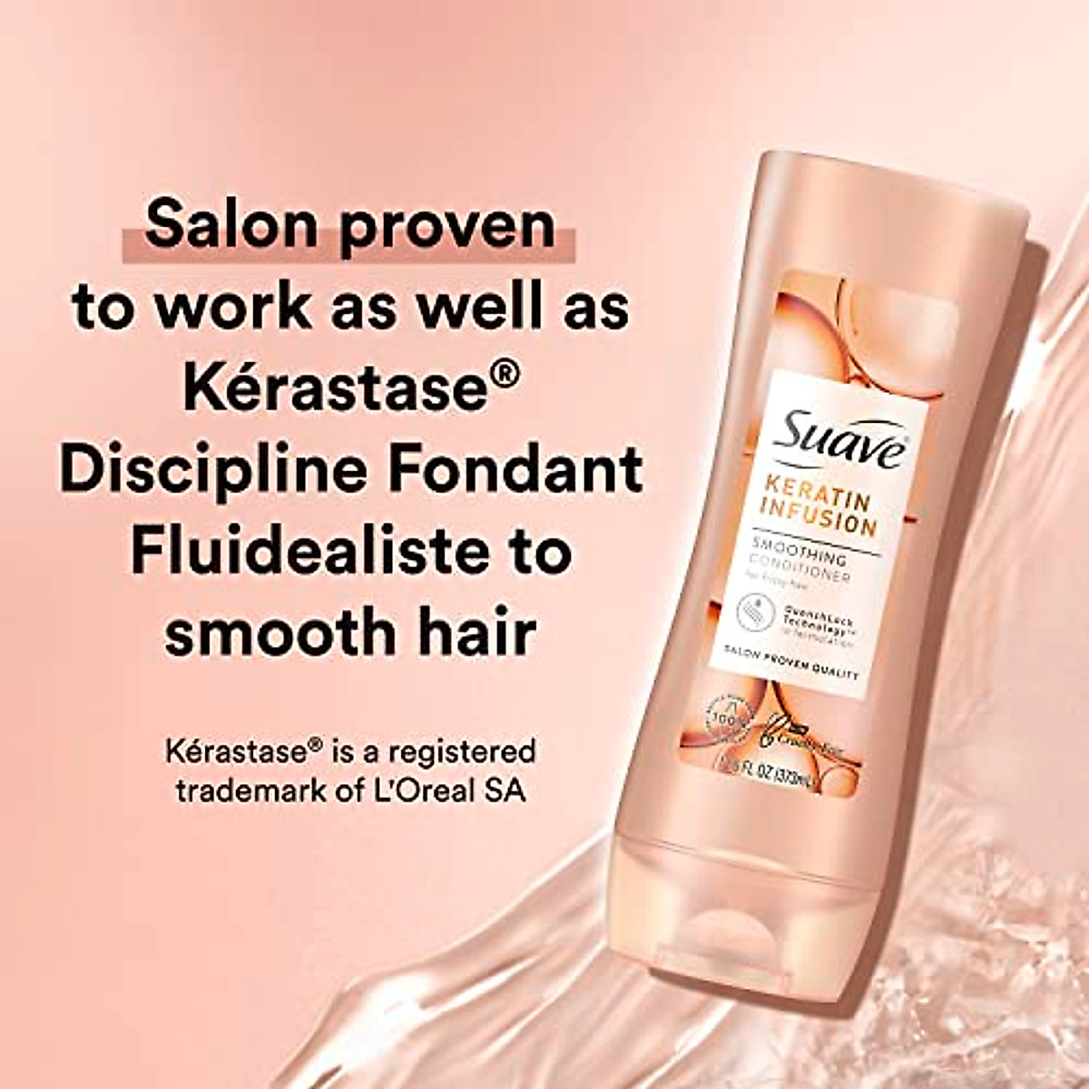 Suave Keratin Shampoo and Conditioner, Keratin Infusion Smoothing System, Suave Shampoo and Conditioner Set - 12.6 Oz Ea (2 Piece Bundle)