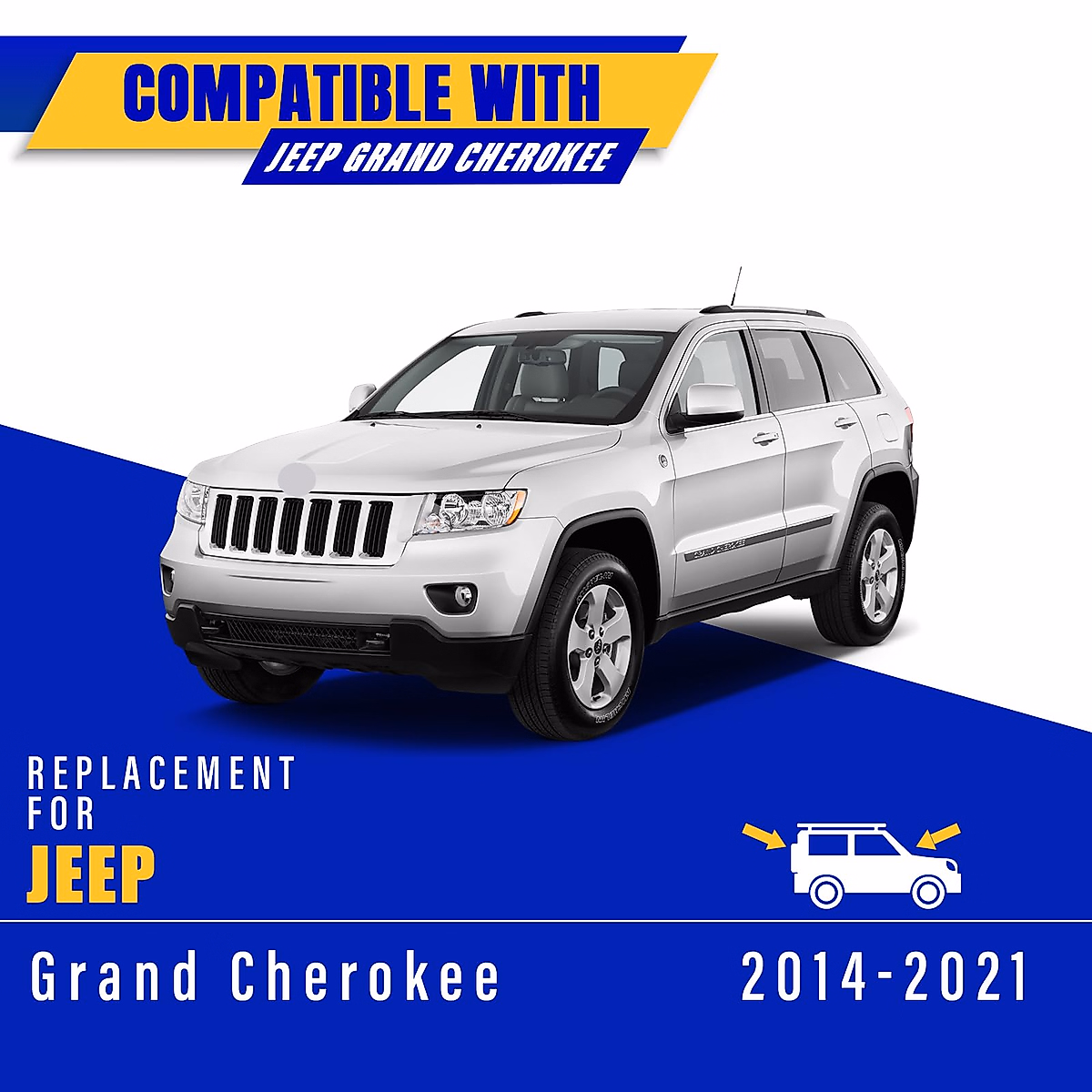 3 wipers Replacement for 2014-2021 Jeep Grand Cherokee, Windshield Wiper Blades Original Equipment Replacement - 22"/21"/11" (Set of 3) U/J HOOK