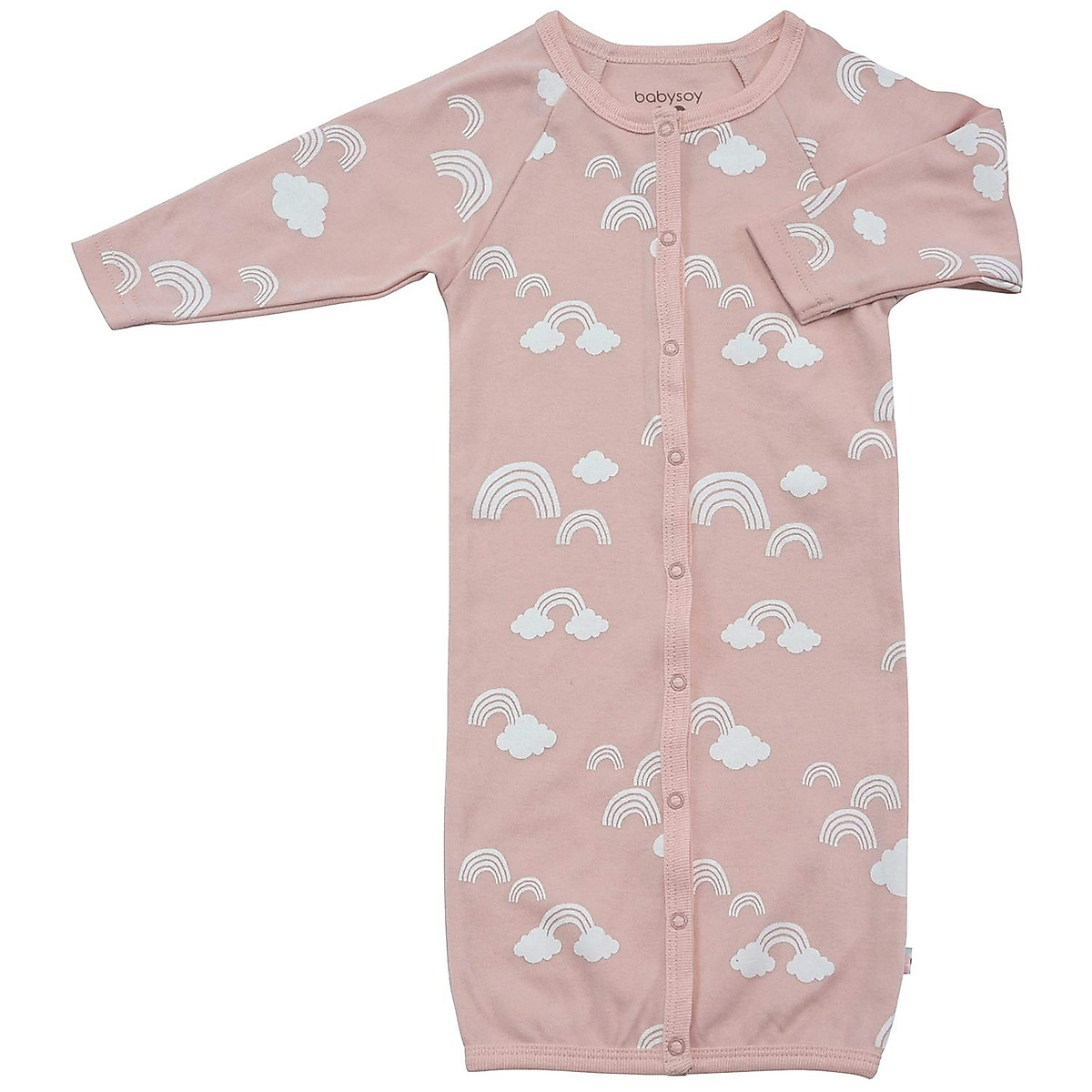 Babysoy Organic Modern Solid Bundler/Gown (6-12 Months, Rainbow)