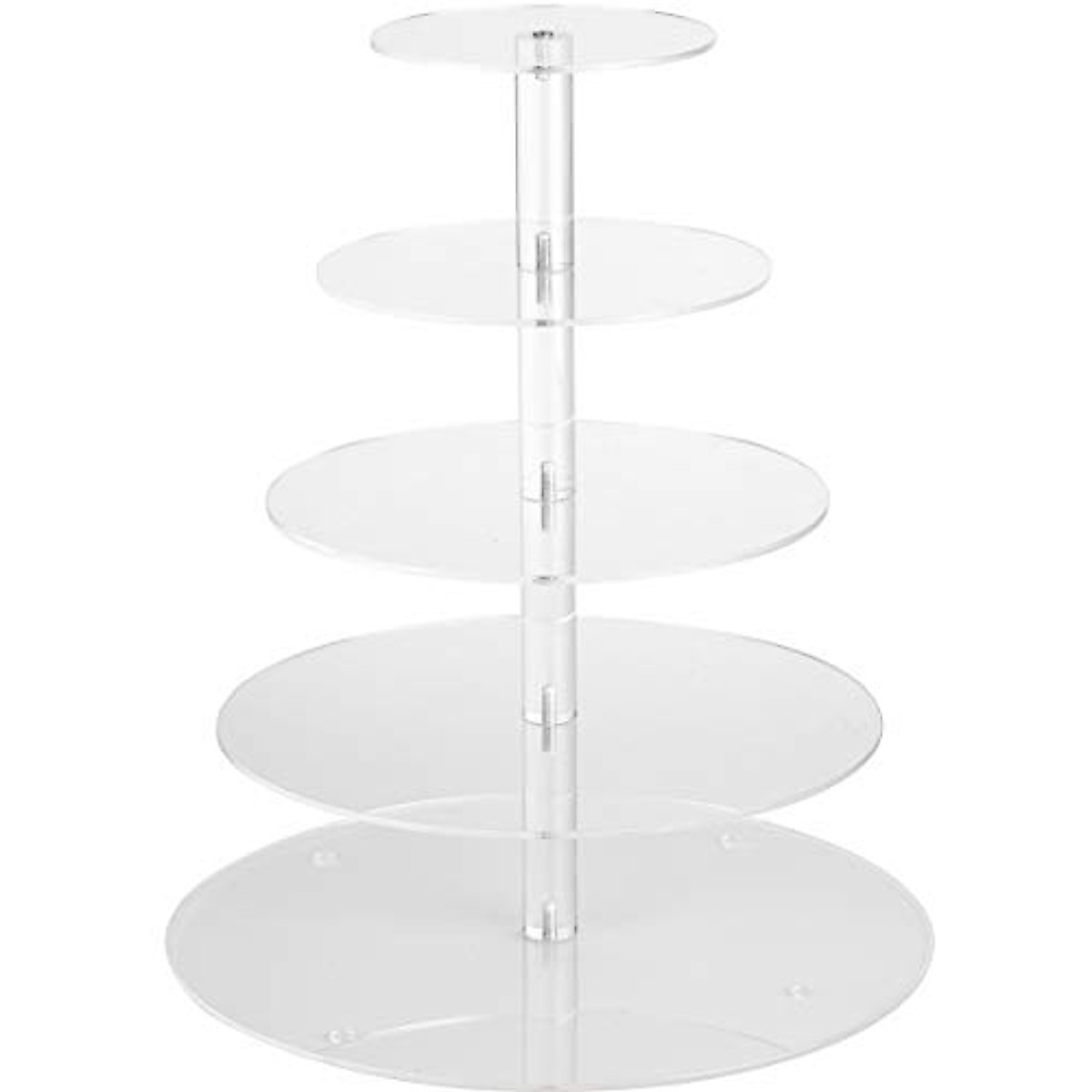 5 Tier Maypole Round Acrylic Cupcake Tree Tower Display Stand Display for Pastry Wedding Birthday Party- 16 Inch