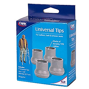 Carex Walker and Bath Bench Tips, 0.32 Pound, 1.12 Inch, 4 Count (Pack of 1)
