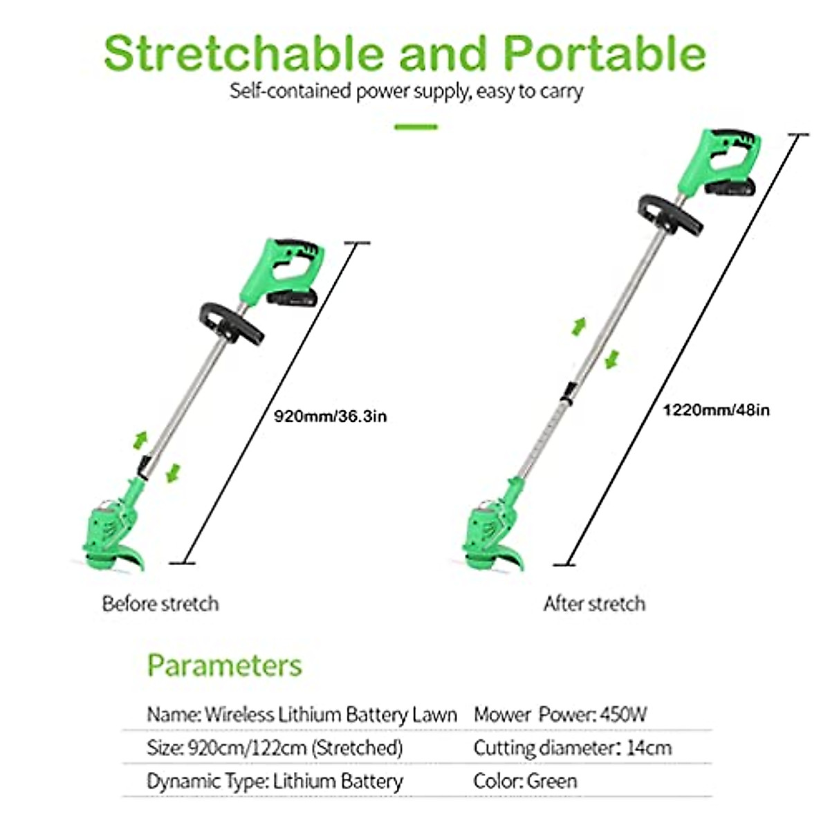 Electric Cordless Grass Cutter Machine with Lithium-Ion Battery, Portable Handheld String Trimmer Lawn Mower, Weed Eater Garden Pruning Tool,24v