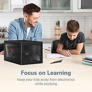 Lock Box for Safe Medicine Storage, Lockable Storage Box Medicine Lock Box, Lock Boxes for Personal Items, Safe Box with Lock Refrigerator Lock Box, Combination Lock Box with Code, Black