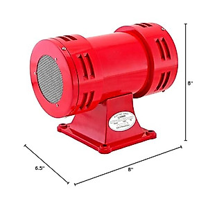 Vixen Horns Loud Air Raid Siren - Industrial Alarm Heavy Duty Electric Motor 120V, Fire Tornado Siren Horn (Omnidirectional, 116 dB, Range 1600 ft)