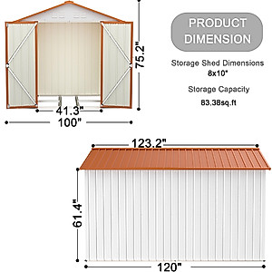 Outdoor Shed 5'x3',Metal Garden Storage Shed with Lockable Door for Bike,Small Waterproof Tool Shed,Utility Storage House for Bike and Backyard Patio Furniture Garden Lawn Tool(White)