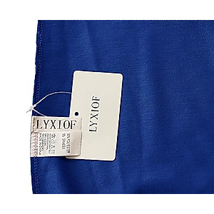 LYXIOF Womens Off Shoulder Sweatshirt Slouchy Long Sleeve Shirts Pullover Tops Blue XL