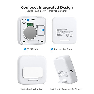 Govee Temperature Humidity Monitor 2-Pack, Indoor Room Thermometer Hygrometer with App Alert, Mini Bluetooth Digital Thermometer Humidity Sensor with Data Storage for Home Greenhouse Cellar