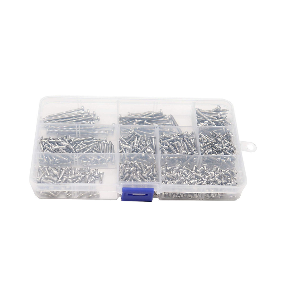 binifiMux 390pcs M3 Phillips Pan Head Screws Self Tapping Drilling Screws Assortment Kit, 304 Stainless Steel, 10 Sizes