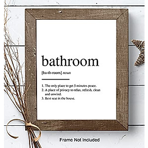 Original Bathroom Definition Typography Wall Art Poster Print - Unique Funny Home Decor for Bath - Makes a Great Inexpensive Gag or Housewarming Gift - 8x10 Photo UNFRAMED
