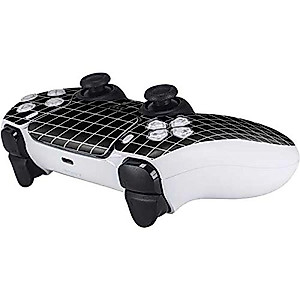 Skinit Gaming Decal Skin Compatible with PS5 and Compatible with PS5 Digital Edition DualSense Controller - Officially Licensed Skinit Originally Designed Black Grid Design