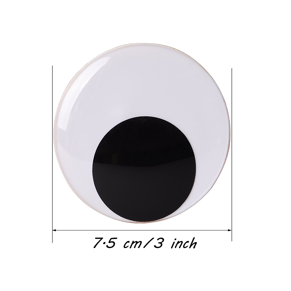 Sunmns 3 Inches Giant Wiggle Eyes with Self Adhesive, 4 Pack