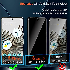 Ferilinso 4 Pack Privacy Screen Protector for Google Pixel 8 with 4 Pack Tempered Glass Camera Lens Protector Accessories Phone Case Friendly Protector de Pantalla for Google Pixel 8