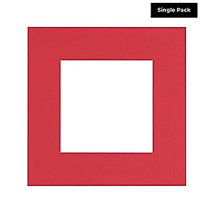 CountryArtHouse Cardinal Red Acid Free 32x32 Square Picture Frame Mat with White Core Bevel Cut for 28x28 Pictures - Fits 32x32 Frame - Pack of 1 Matboard Show Kit with Acid Free Backing & Clear Bag