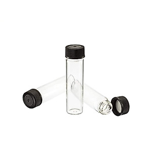 Pack of 100 Glass Vials with Black Phenolic Screw Caps (4ml, Clear)