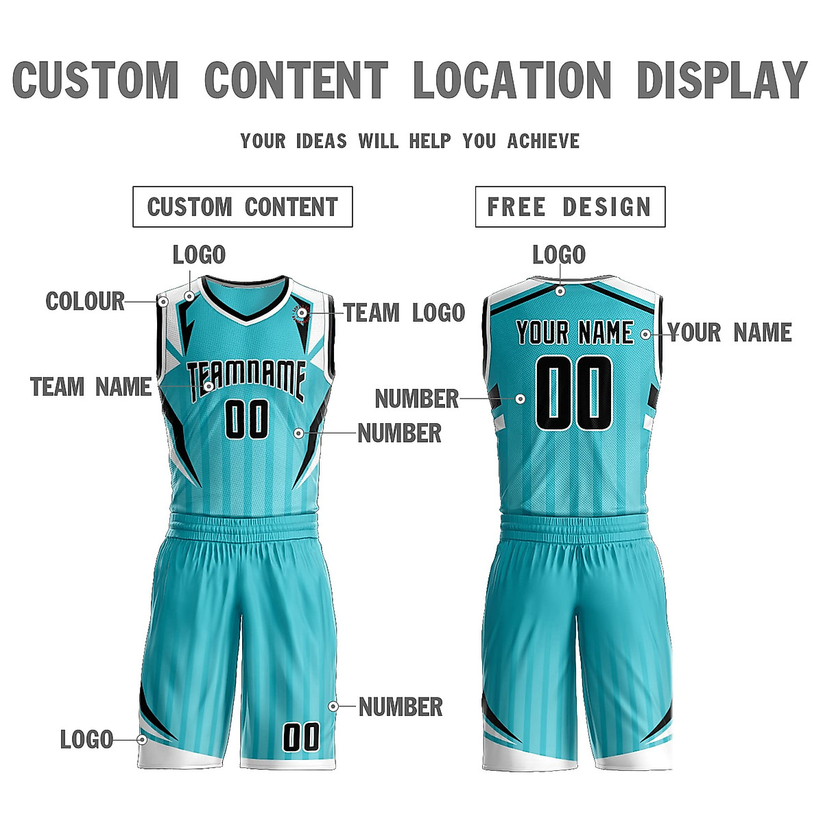 Custom Basketball Jersey Shorts Team Uniform Personalized Name Number Men Youth Sportswear