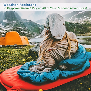 Sleeping Bag – 32F Rated XL 3 Season Envelope Style with Hood for Outdoor Camping, Backpacking and Hiking with Carry Bag by Wakeman Outdoors (Navy)